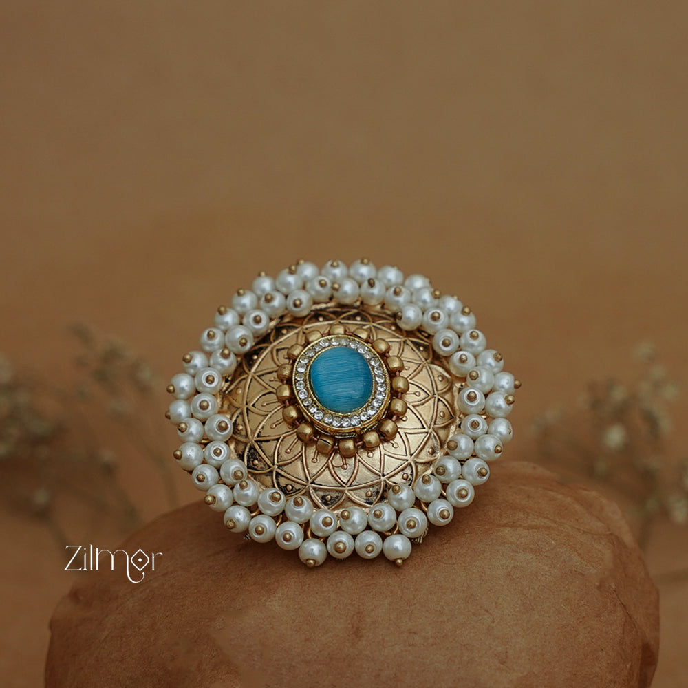ZA1011167 - Pearl Cluster Adjustable Ring – Zilmor