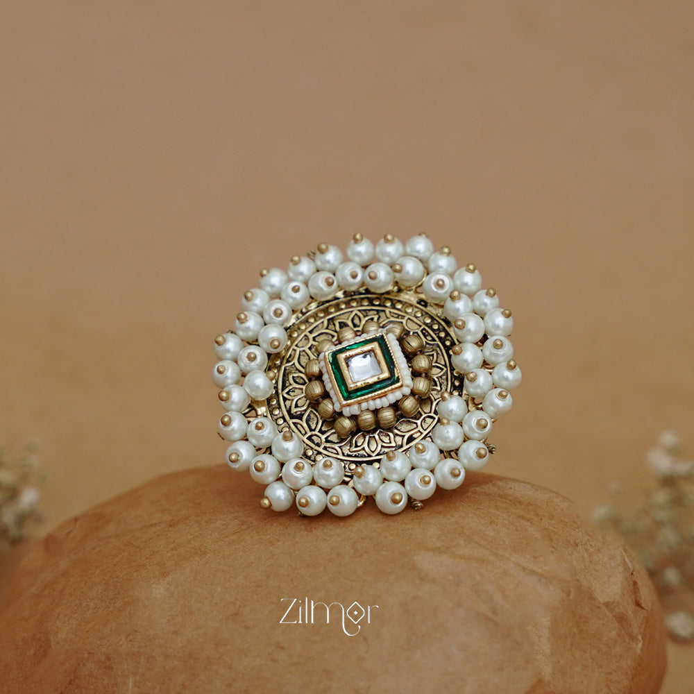 ZA1011166 - Pearl Cluster Adjustable Ring – Zilmor