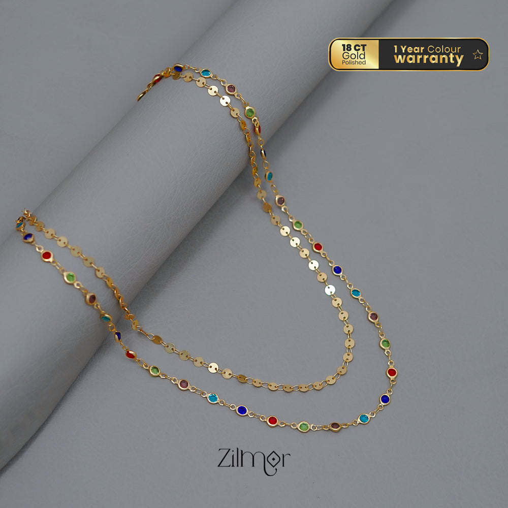 KT1011422 - Gold Tone Semi Precious stone Layered Necklace – Zilmor