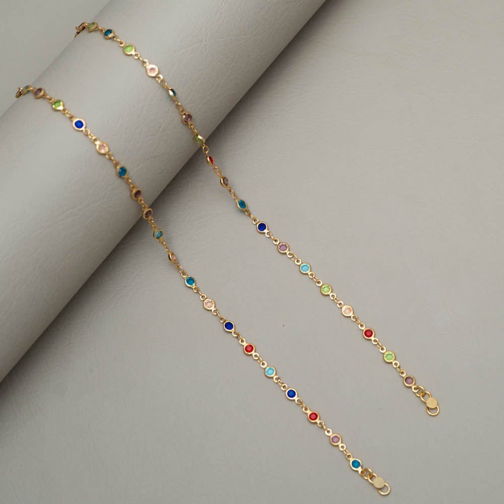 NG101176 - Gold Tone pair Anklet – Zilmor