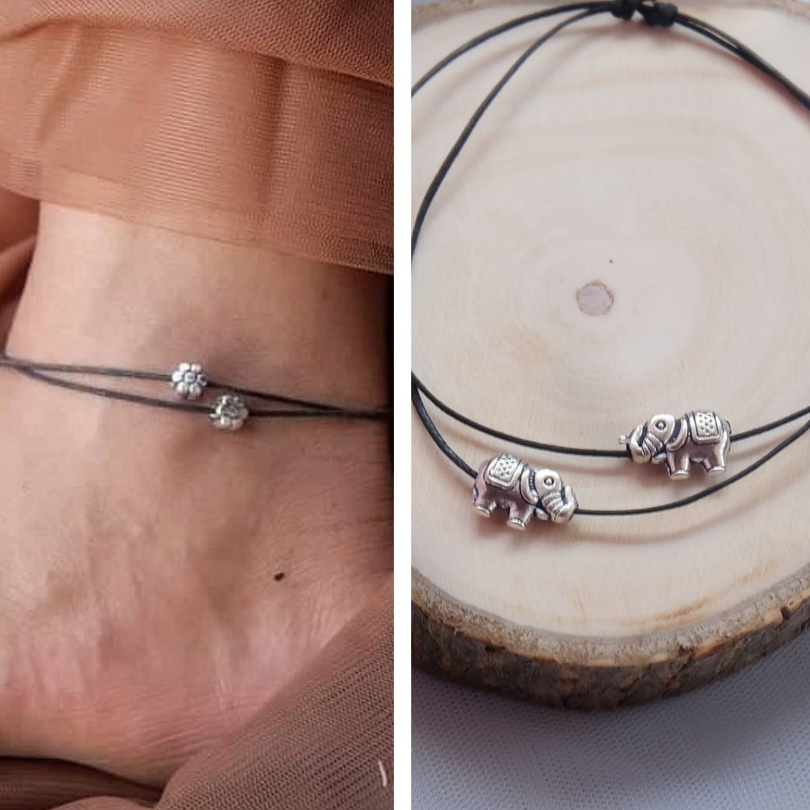 Combo of Sun Flower & Elephant Charm Anklet – Zilmor